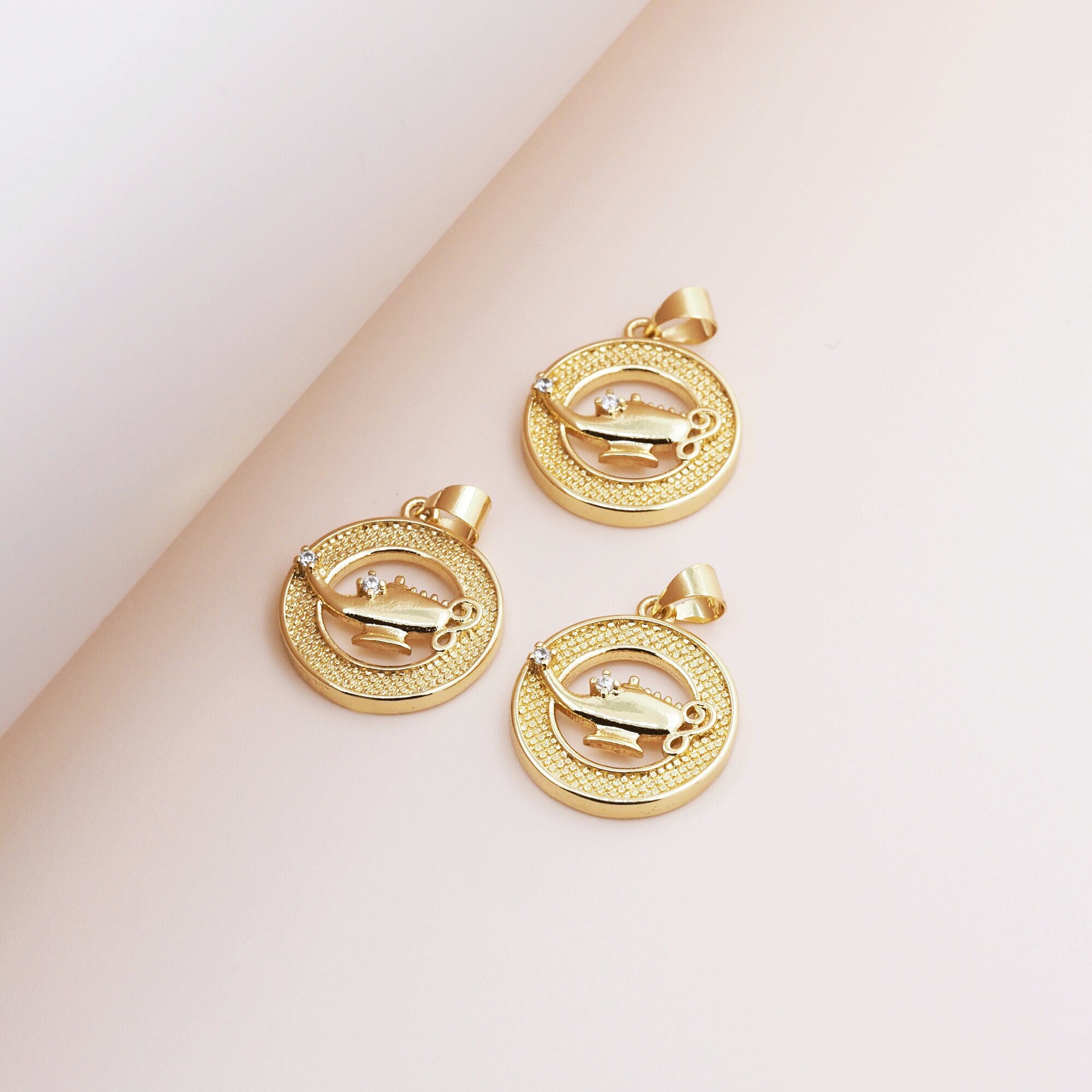 Round Pendant, 18K Gold Filled Aircraft Pendant, Microlite Aircraft ...