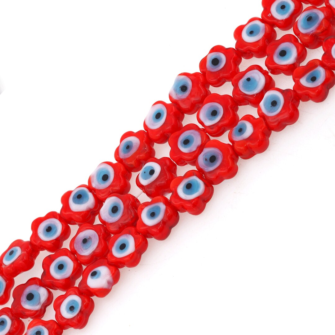 33 Pieces, Red Magic Eye Glass Beads, Manual Lighting Glass Beads ...