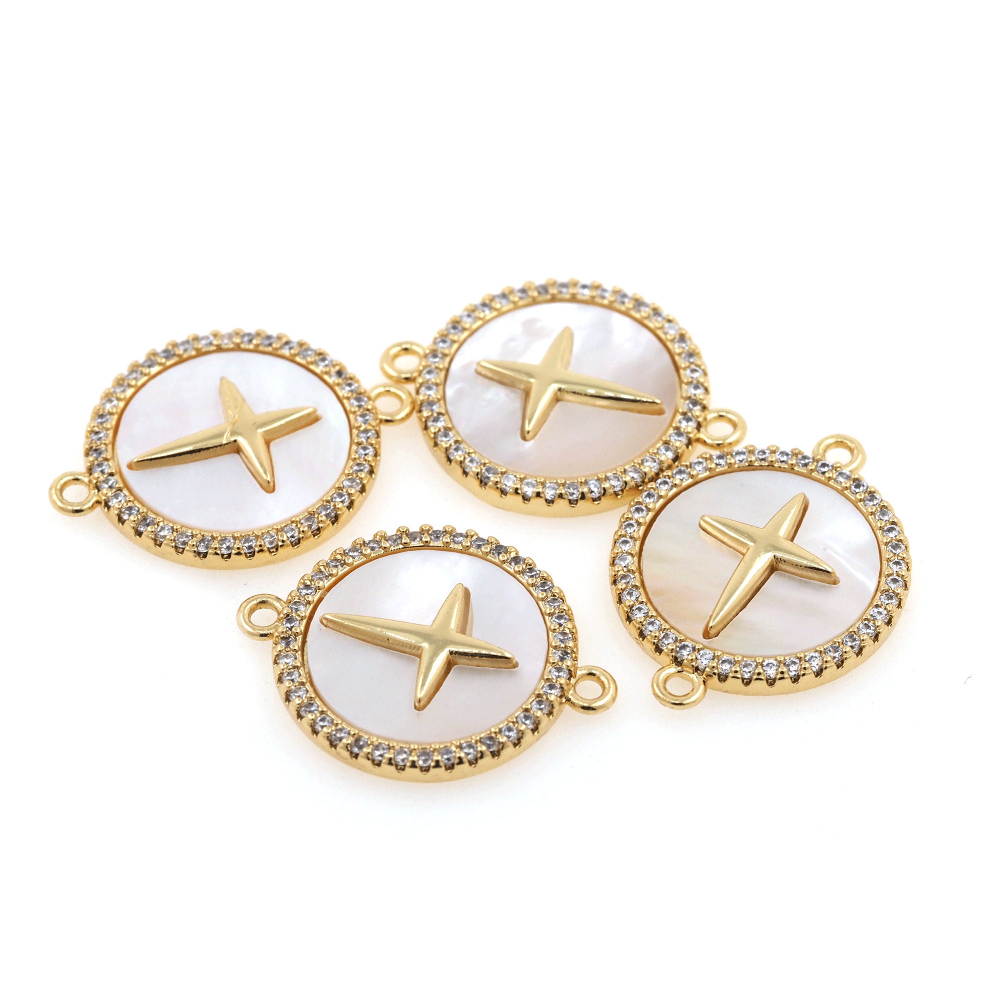 Crucifix Connector 18K Gold Plated Circular Connector Micro - Etsy