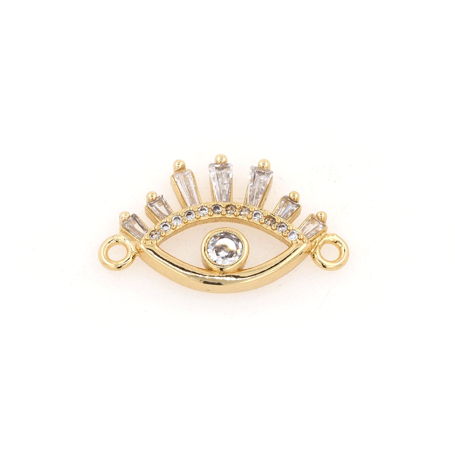 Eye Connector, Big Eye Connector, 18K Gold Filled Devil's Eye Connector ...