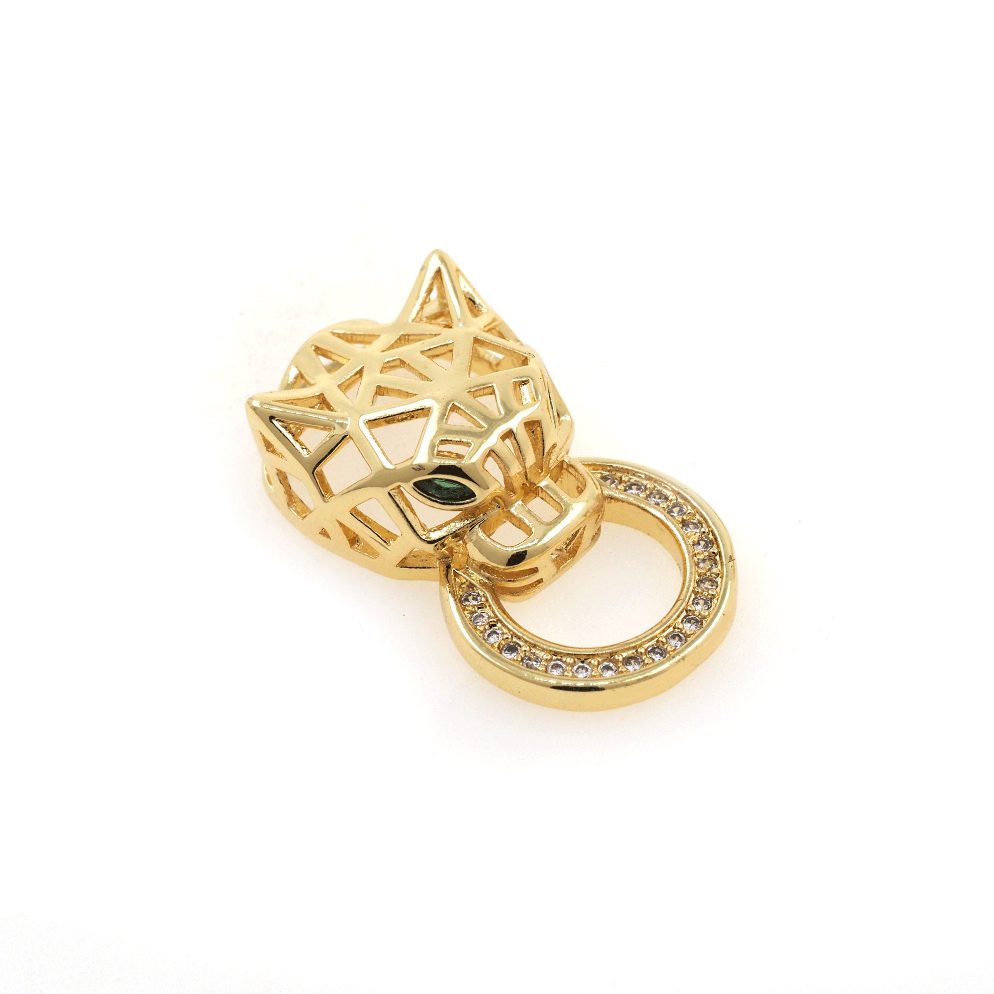 Leopard Head Necklace, Openwork Pendant, 18K Gold Filled Animal Head ...