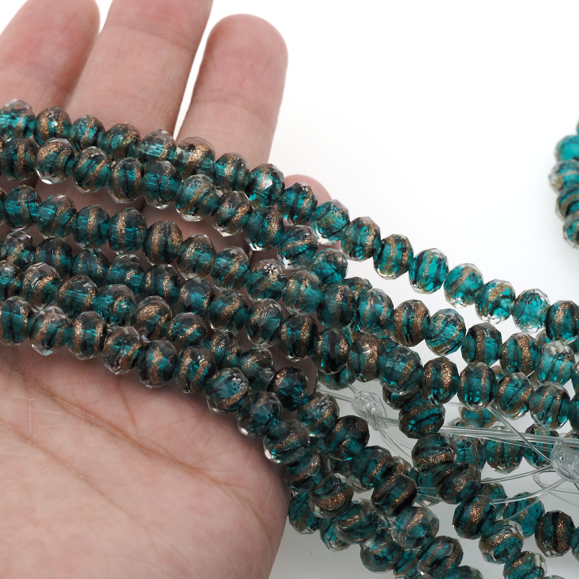 50, Double Color Ceramic Beads, Murano Glass Beads, Round Glass Beads ...