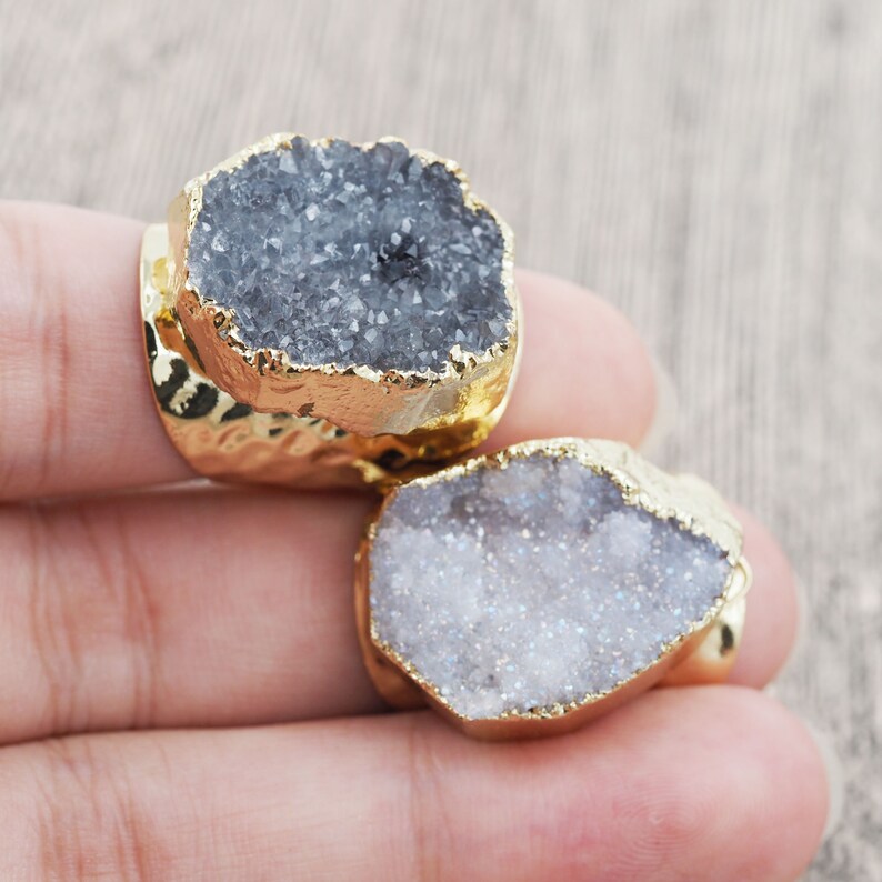 Irregular Natural Stone Ring,natural Unprocessed Crystal Ring,bohemian ...