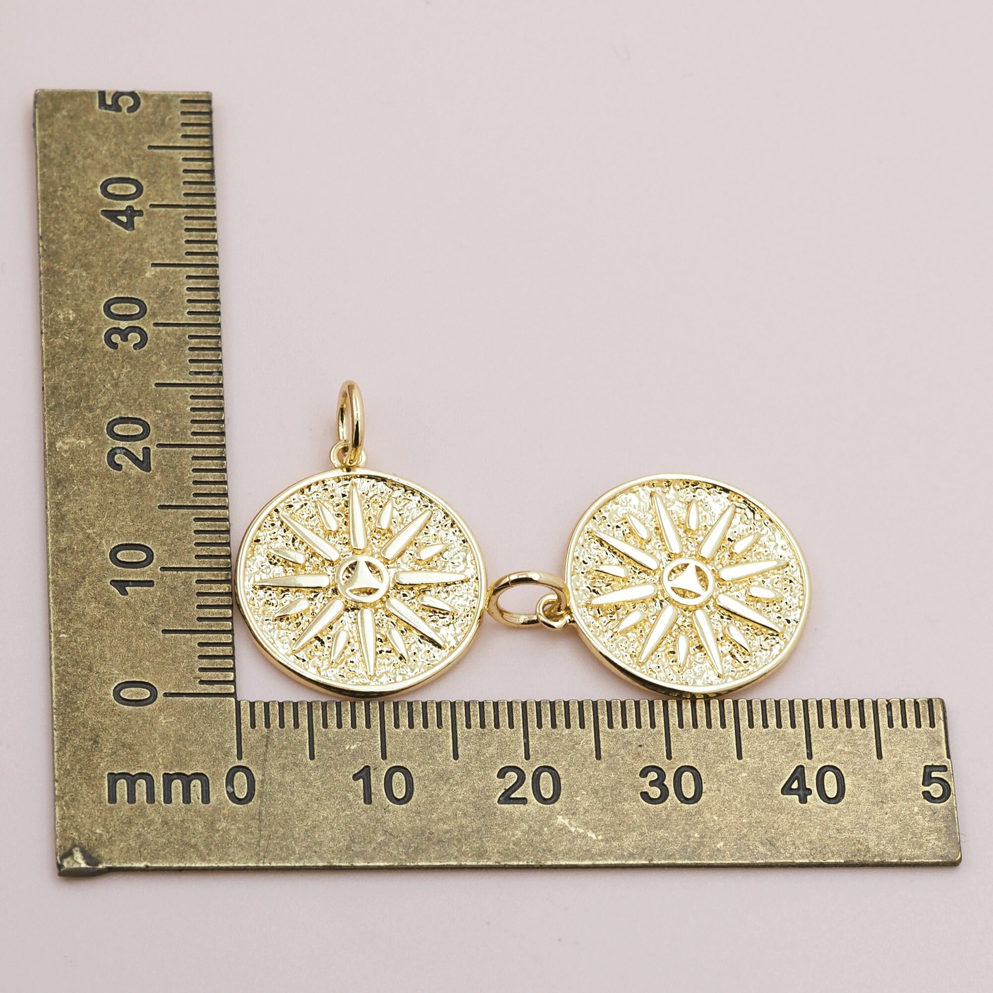 Doji Pendant, 18K Gold Filled North Star Pendant, Microstone Round ...