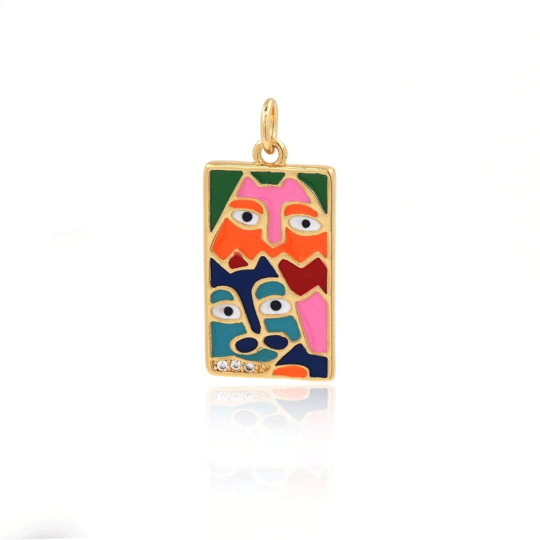 Enamel Necklace,cartoon Character Pendant,18k Gold Filled ...
