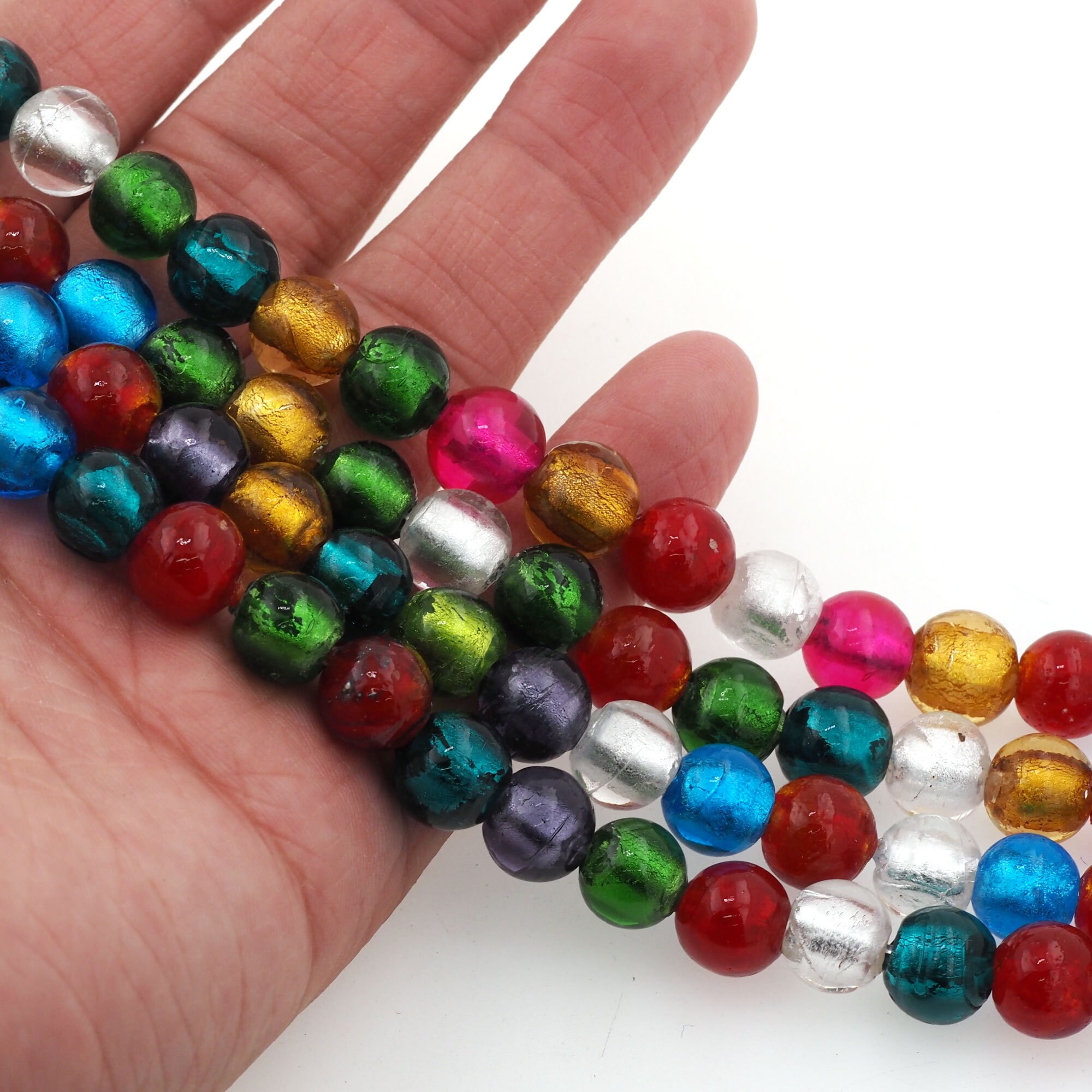 Round Glass Beads, Spherical Crystal Beads, Murano Glass Beads, DIY ...
