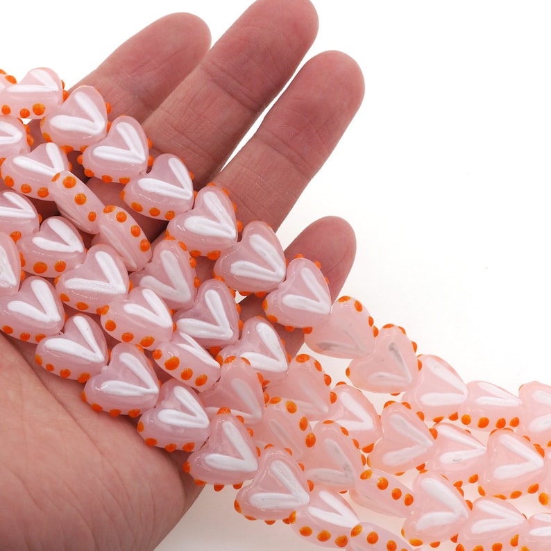 Two-color Glazed Ceramic Beads, Heart-shaped Ceramic Beads, Murano ...