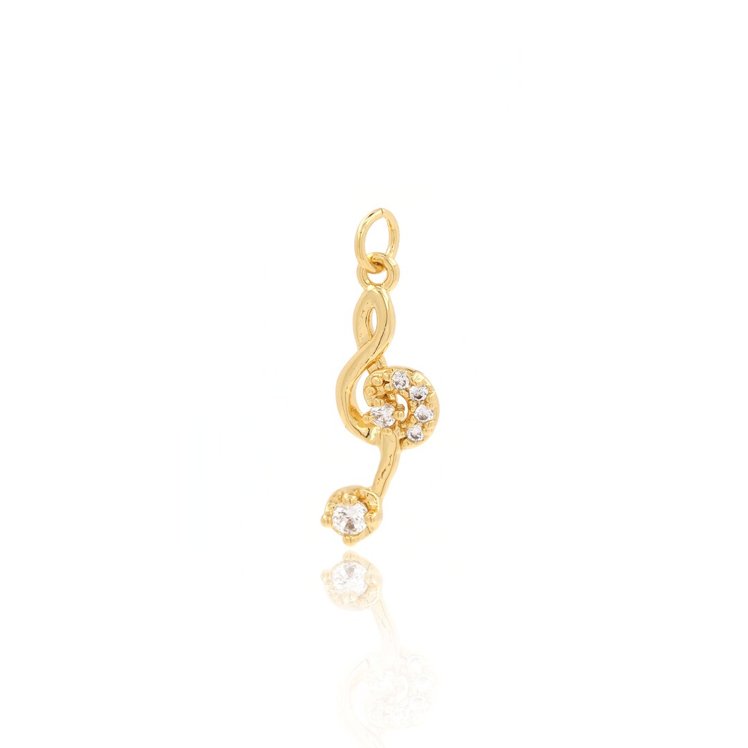 Music Symbol Necklace, Eight Note Pendant, 18k Gold Filled Symbol ...