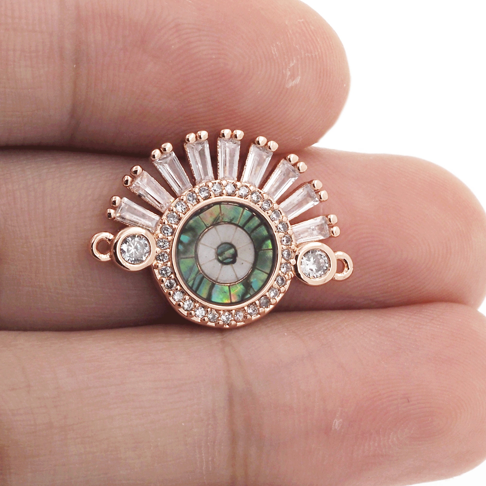 Eye Charm,lucky Eye Connector,18k Gold Filled Eye Connector, Connector ...