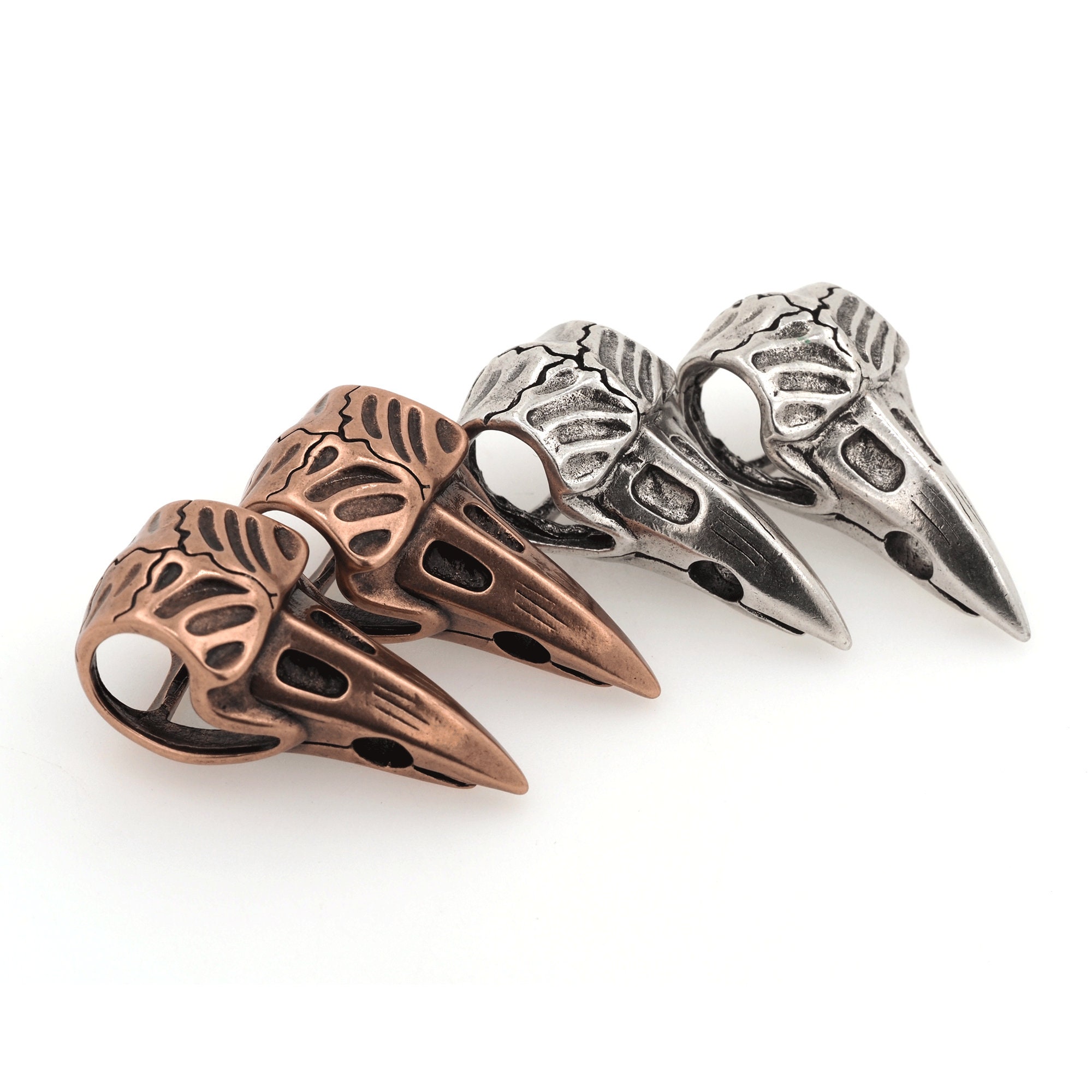 Crow Head Spacer Beads, Antique Crow Head Spacer Beads, Paracord Beads ...