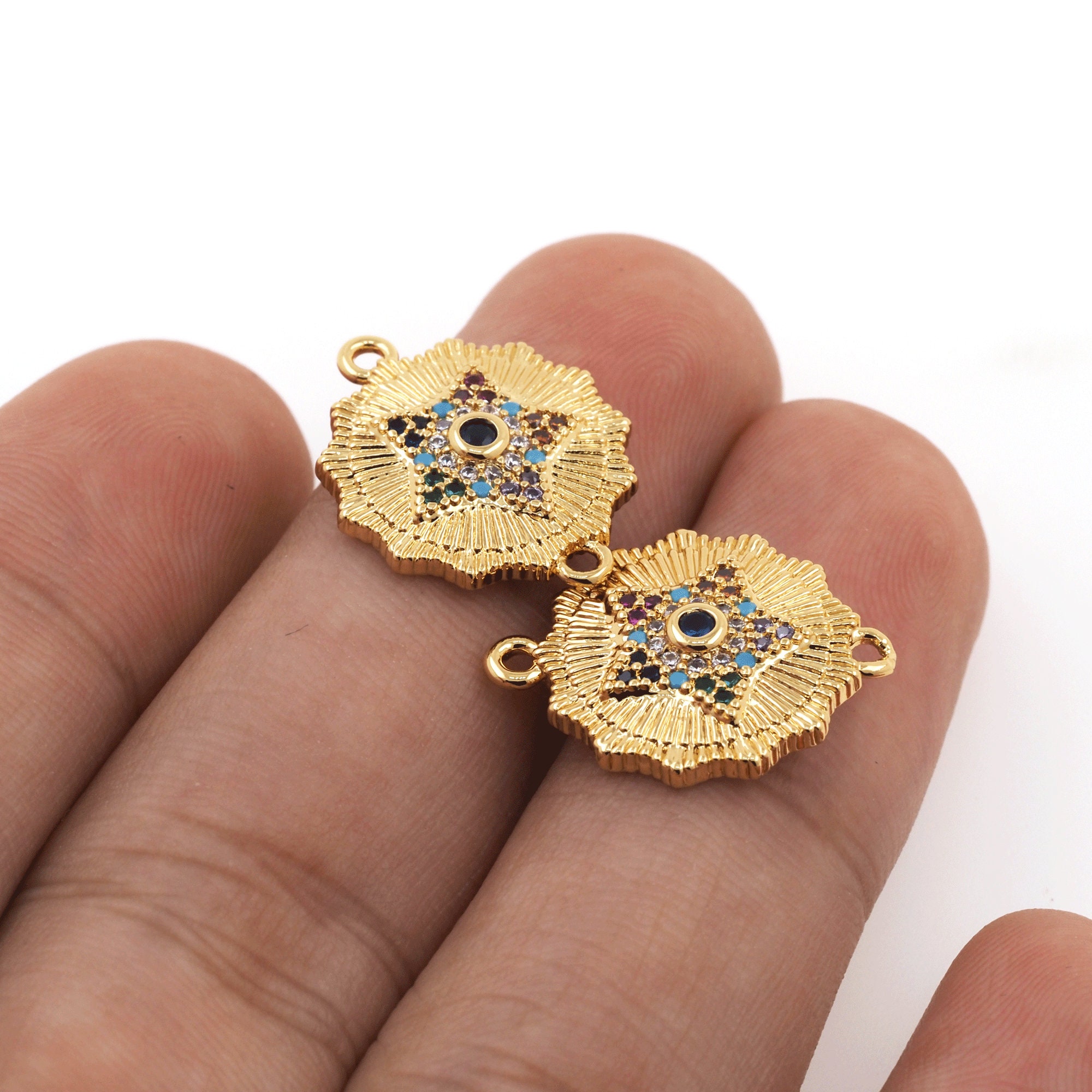 Pentagram Connector, Star Connector, 18K Gold Filled Geometric ...