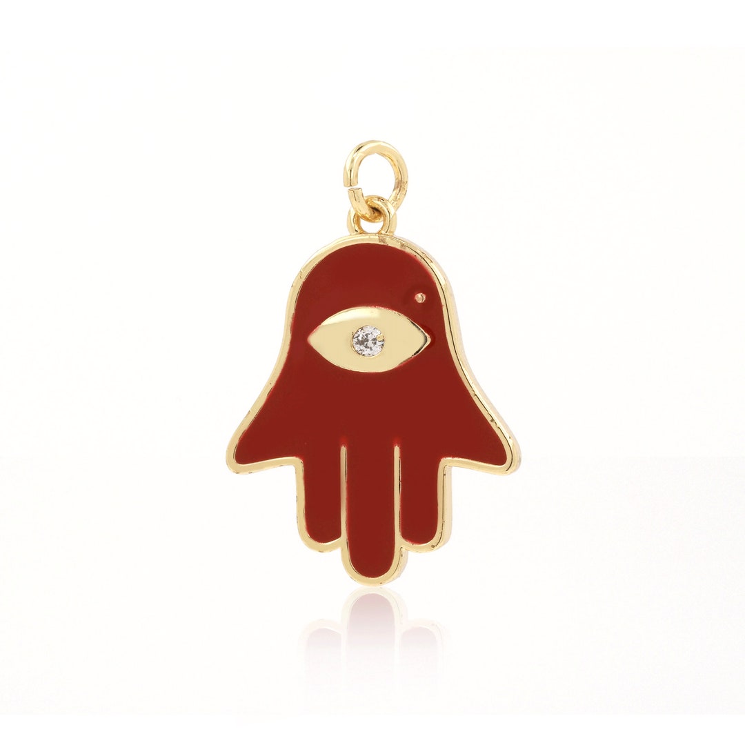 Eye Necklace, Hand Pendant, 18k Gold Filled Big Eye Pendant, Micropavé ...