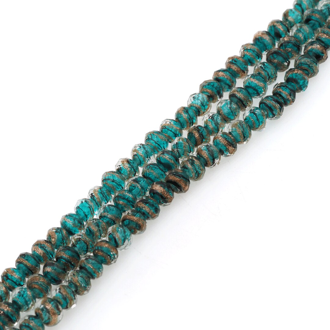 50, Double Color Ceramic Beads, Murano Glass Beads, Round Glass Beads ...