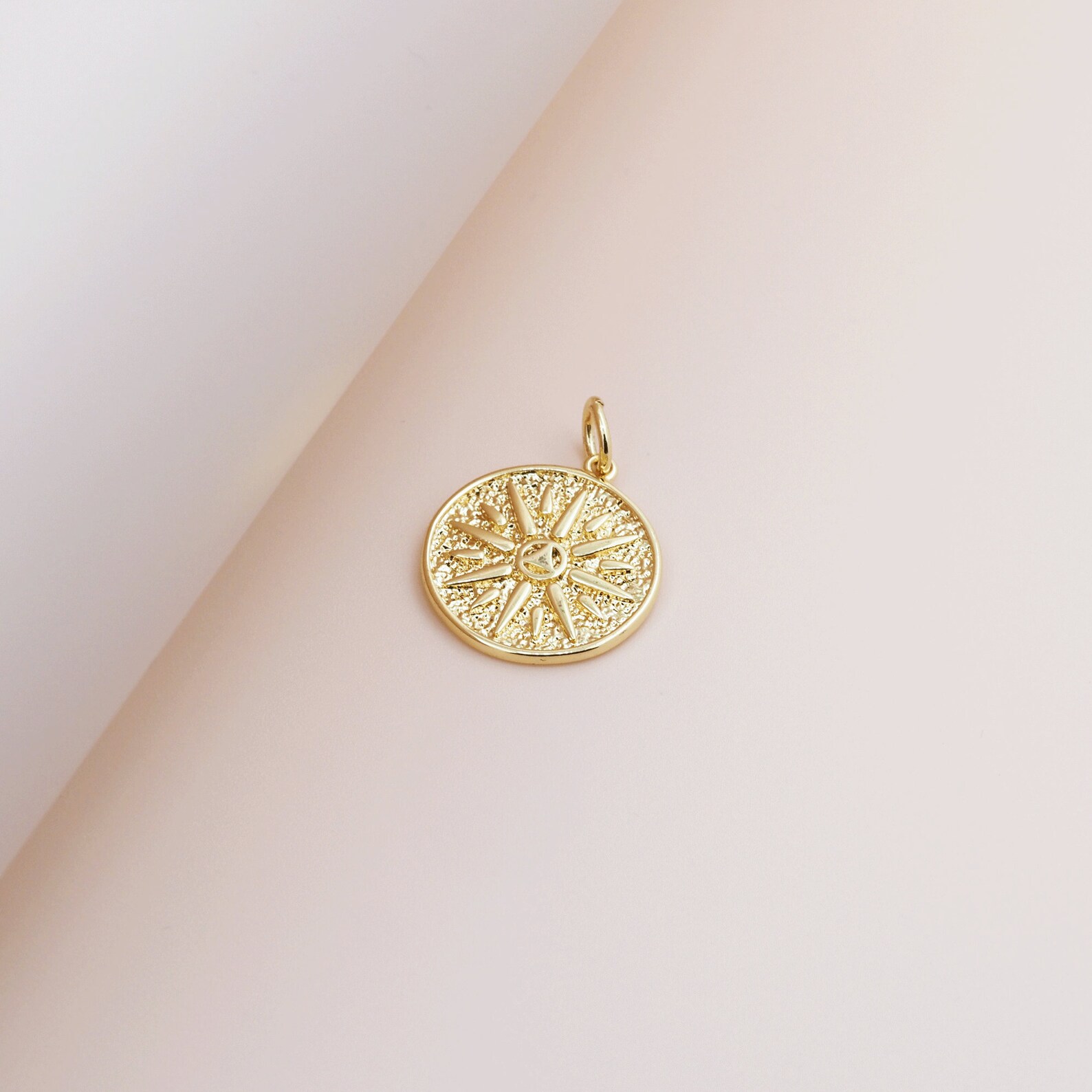 Doji Pendant, 18K Gold Filled North Star Pendant, Microstone Round ...