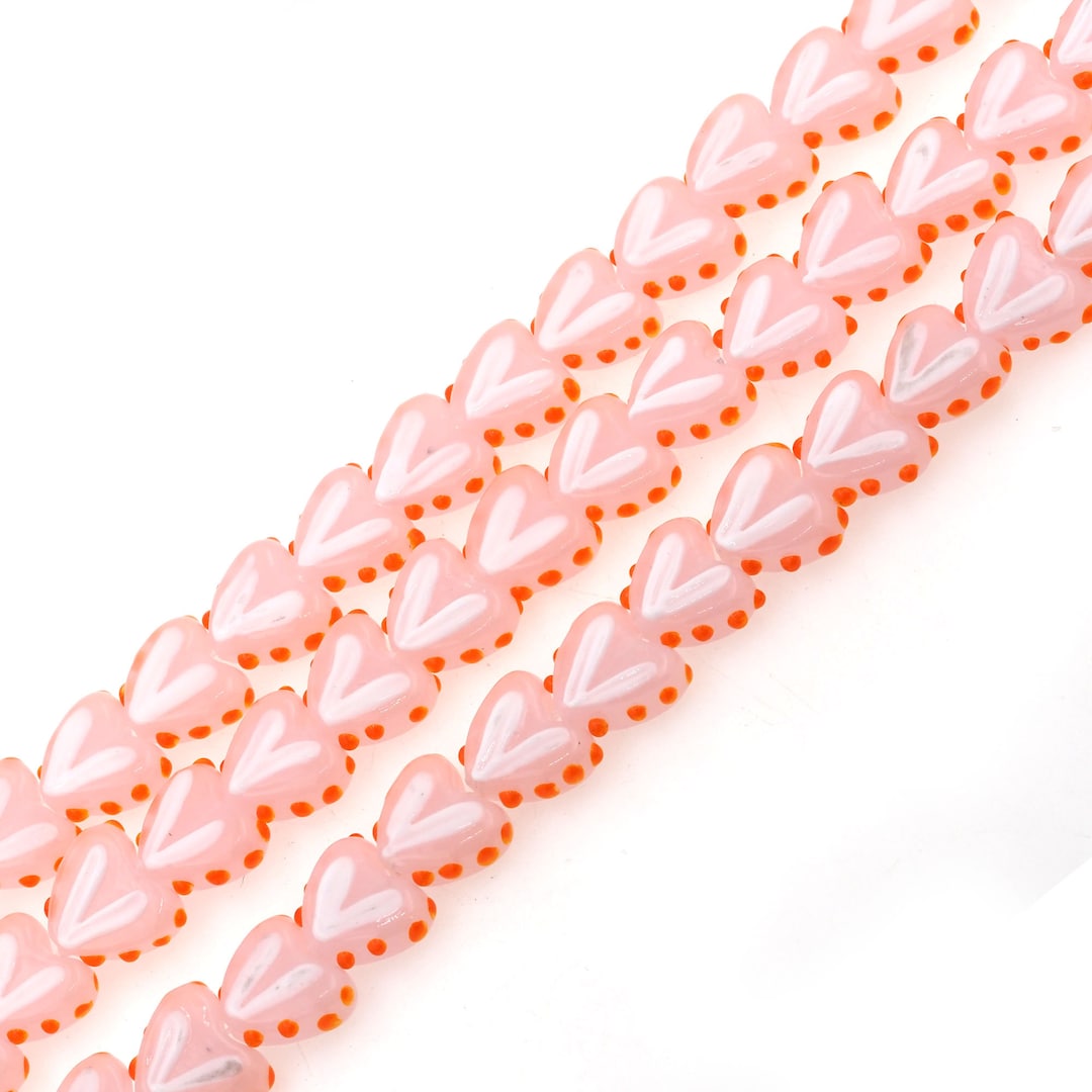 Two-color Glazed Ceramic Beads, Heart-shaped Ceramic Beads, Murano ...