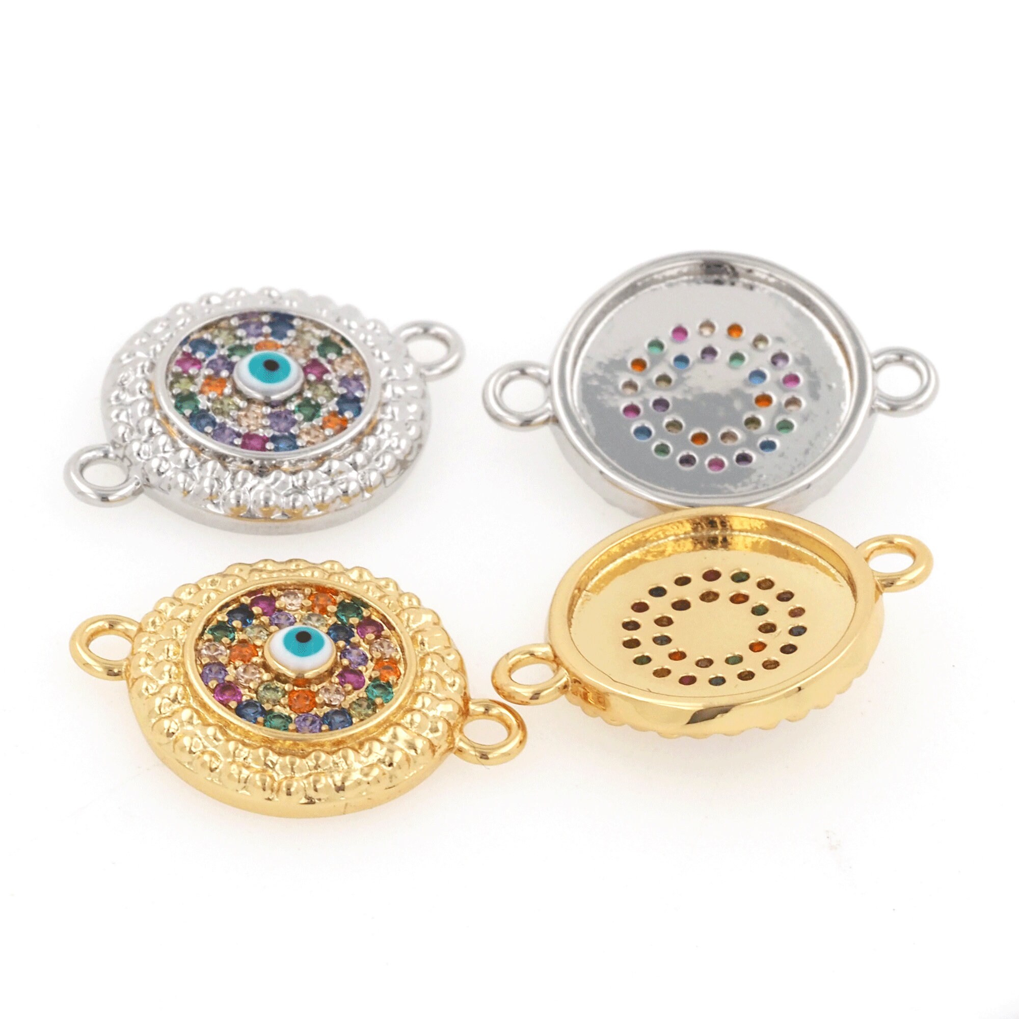 Devil's Eye Eye Connector 18K Gold Eye Connector - Etsy