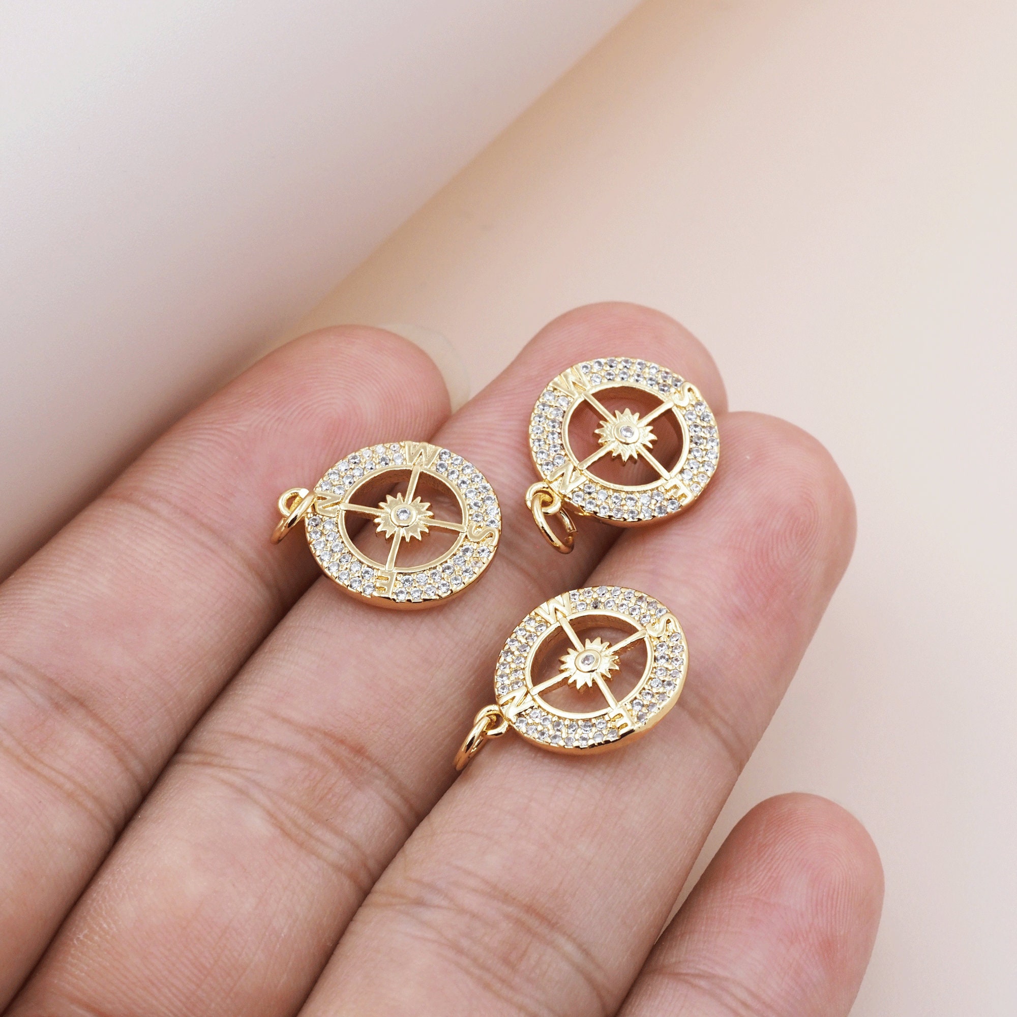 Doji Pendant, 18K Gold Filled North Star Pendant, Microstone Compass ...