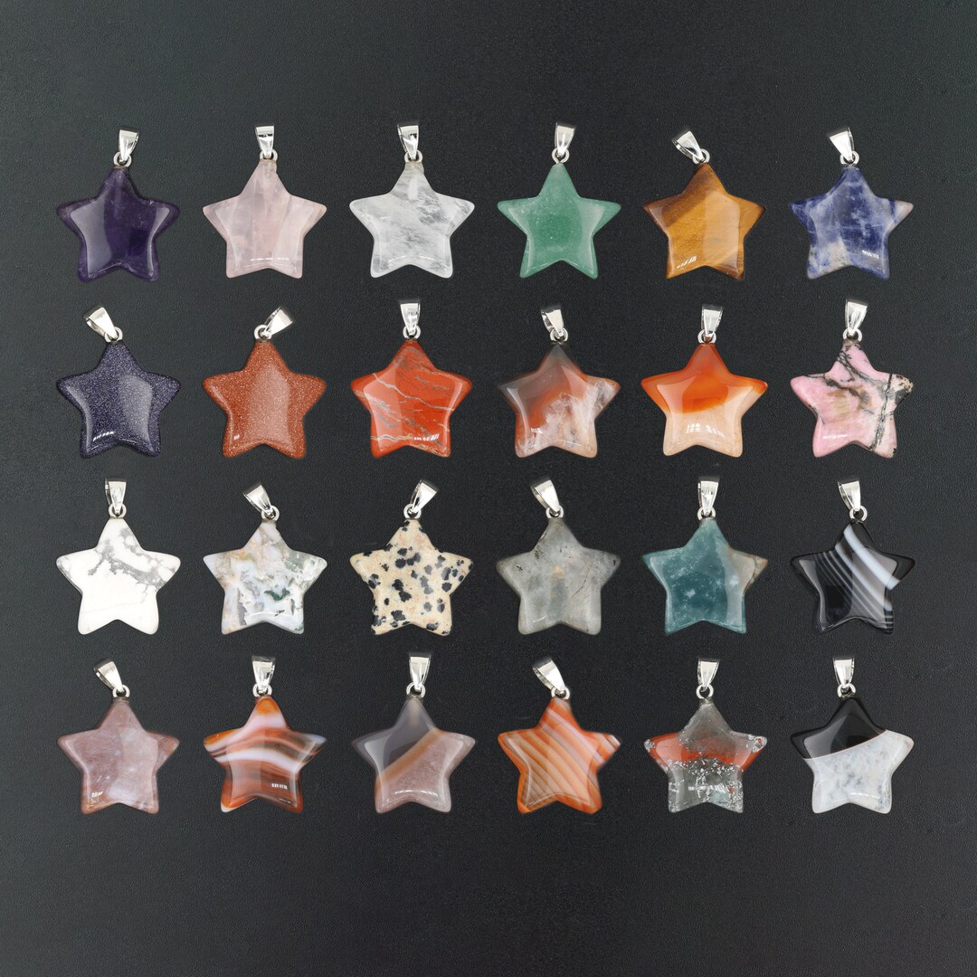 Hand Carved Star Natural Stone Kit,polished Star Crystal, Loose Aura ...