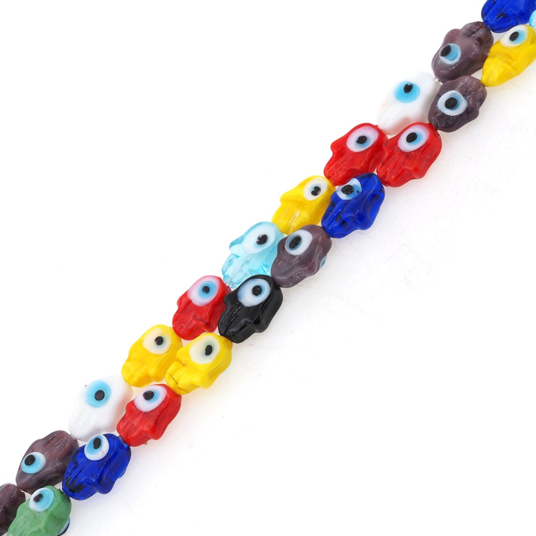 28 Pieces, Mixed Color Magic Eye Glass Beads,evil Eye Glass Beads,hand ...