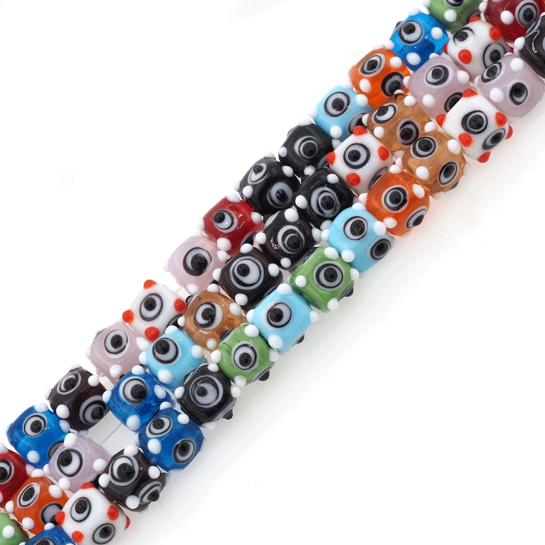 50 Mixed Color Eyeballs, Glazed Ceramic Beads, Used for Jewelry Making ...