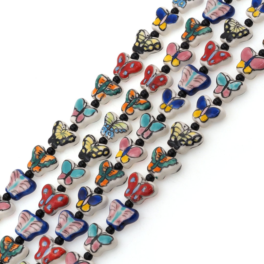 Butterfly Ceramic Beads, Flying Ceramic Beads, Insect Ceramic Beads ...
