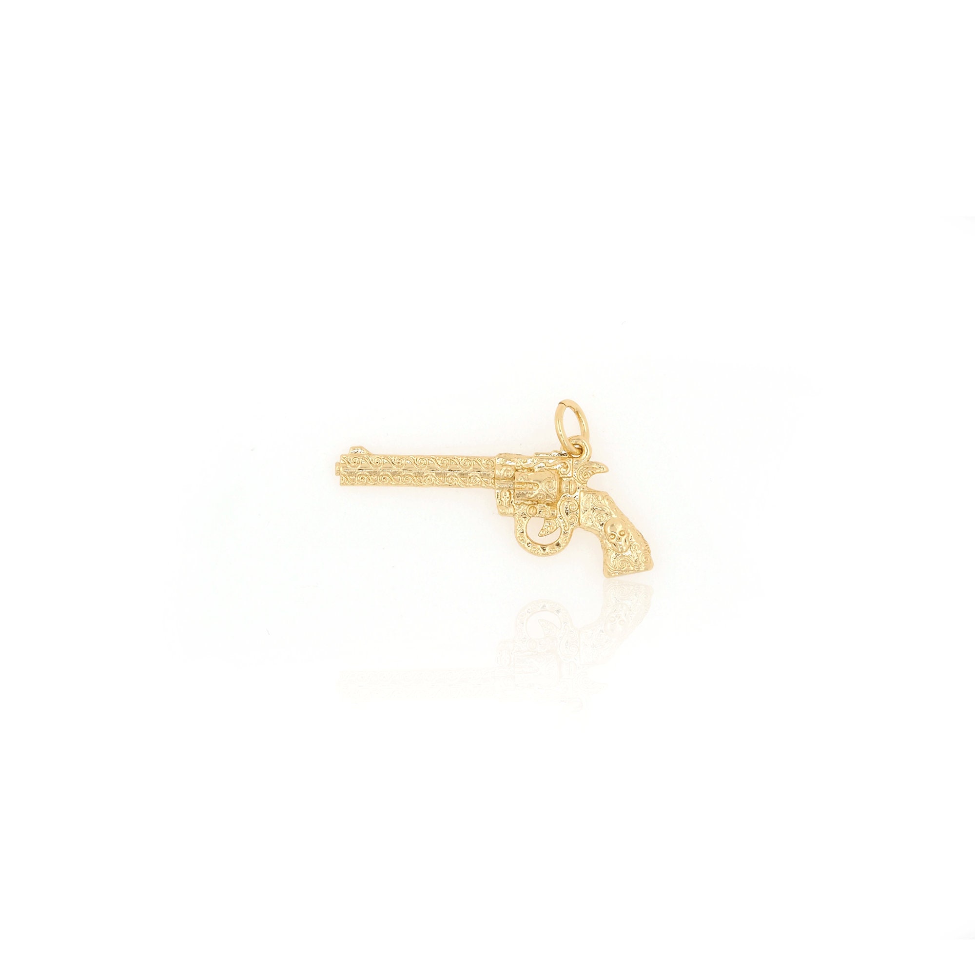 Revolver Pendant, Pistol Pendant, Firearm Pendant, Gold Plated Pendant ...
