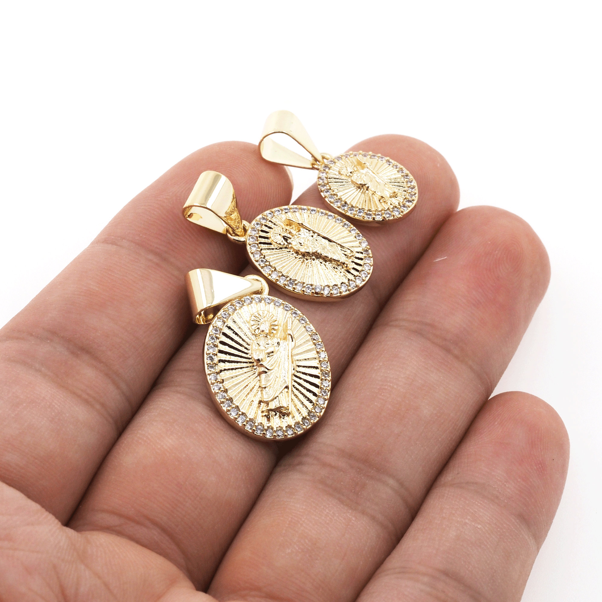 Jesus Pendantreligious Pendant18k Gold-plated Round - Etsy