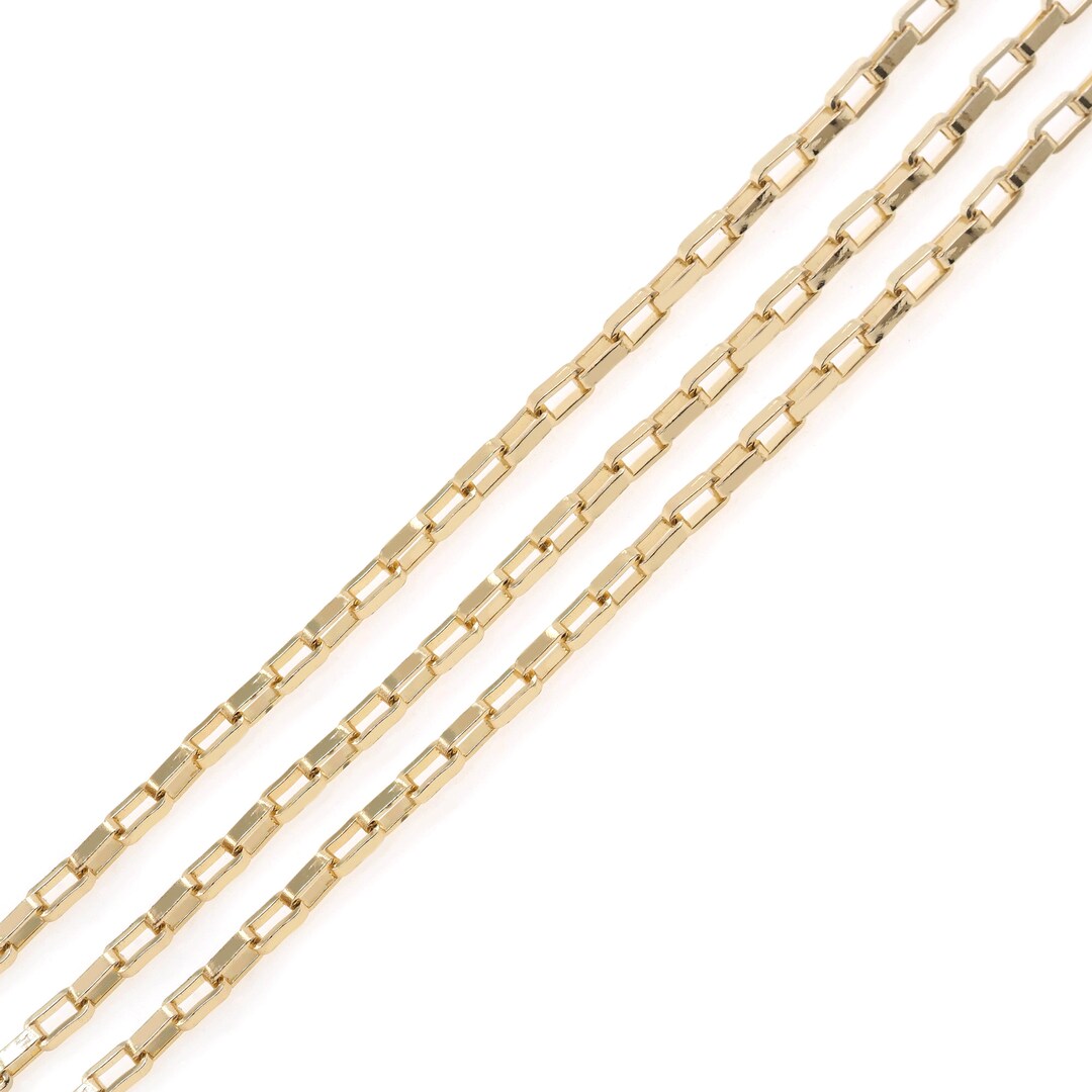 1m, 18K Gold Filled Rectangular Chain, Delicate Chain,trendy Collarbone ...