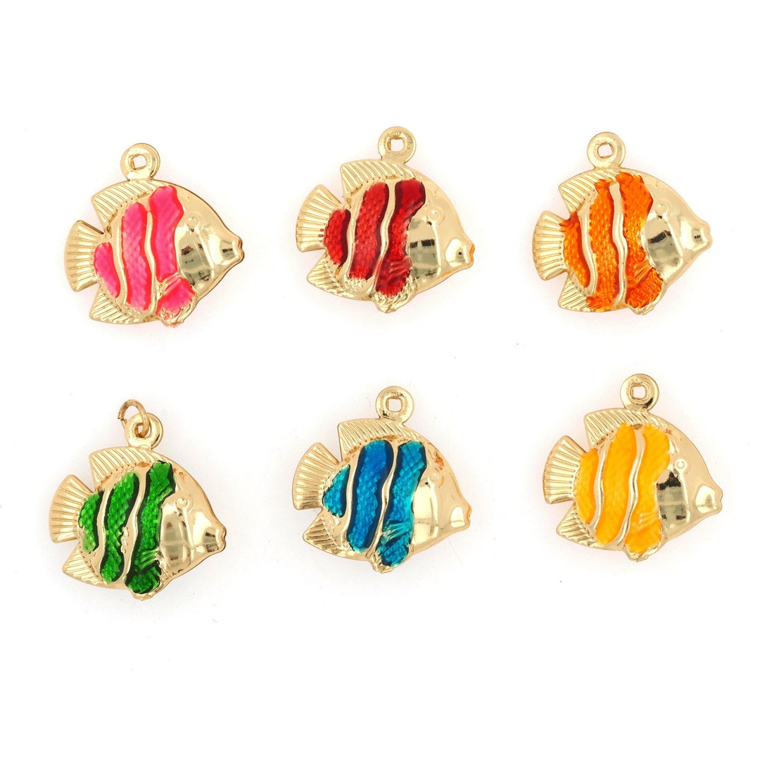 Tropical Fish Pendant, Sea Life Pendant, Tropical Fish Necklace, 24K ...