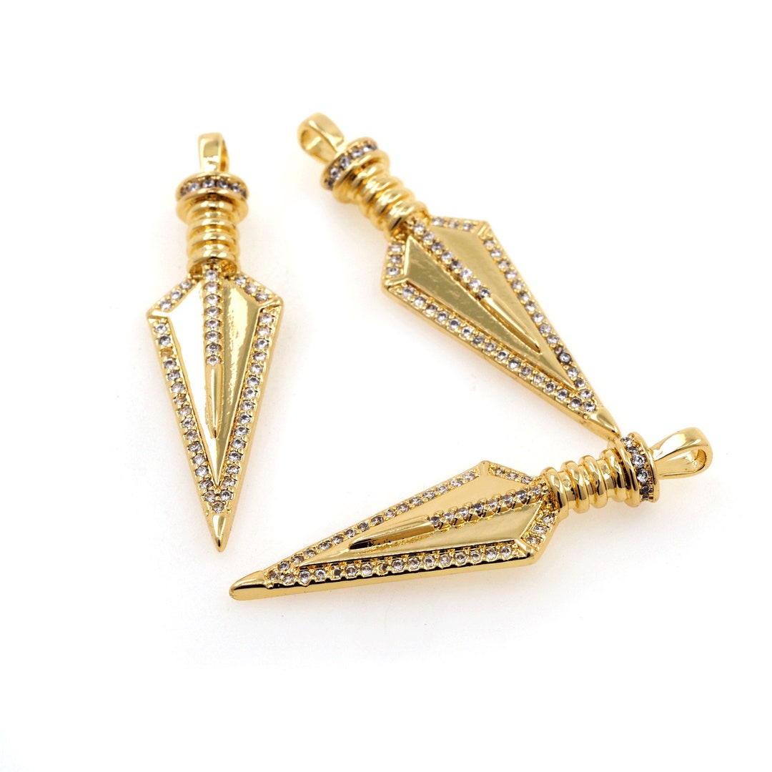 Tachi Sword Necklace, Gun Head Pendant, 18K Gold-plated Tachi Sword ...