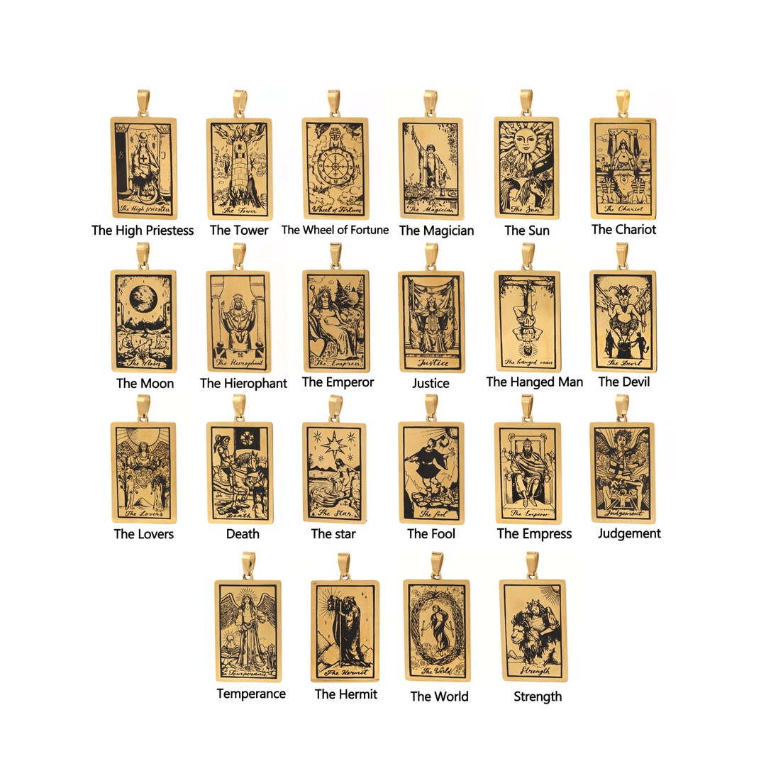 Card Necklace, Tarot Necklace, Tarot Pendant, Bronze Tarot Pendant ...