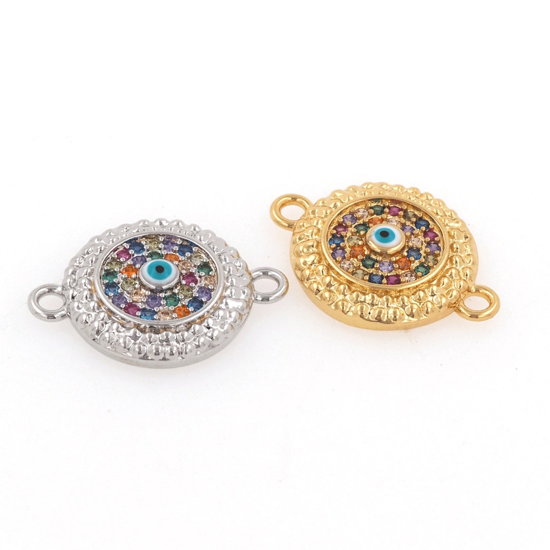 Devil's Eye, Eye Connector, 18K Gold Eye Connector, Connector ...