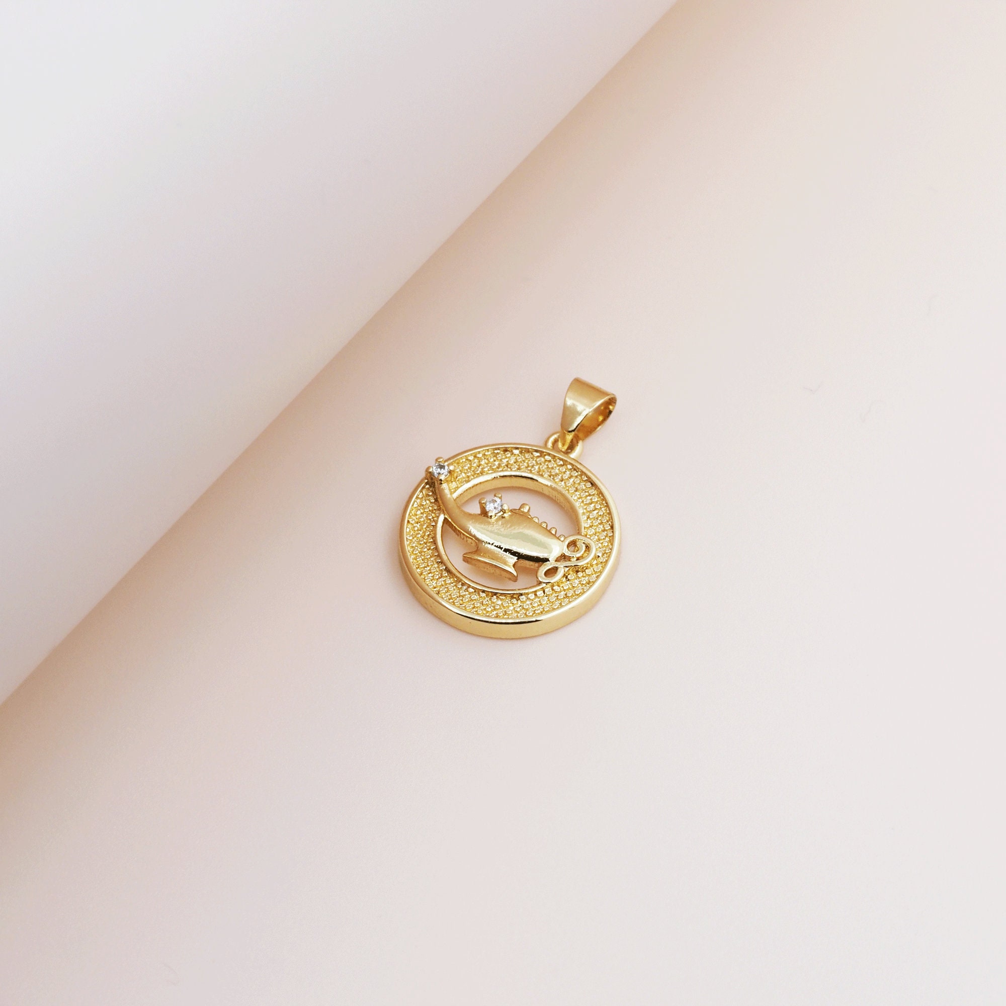 Round Pendant, 18K Gold Filled Aircraft Pendant, Microlite Aircraft ...