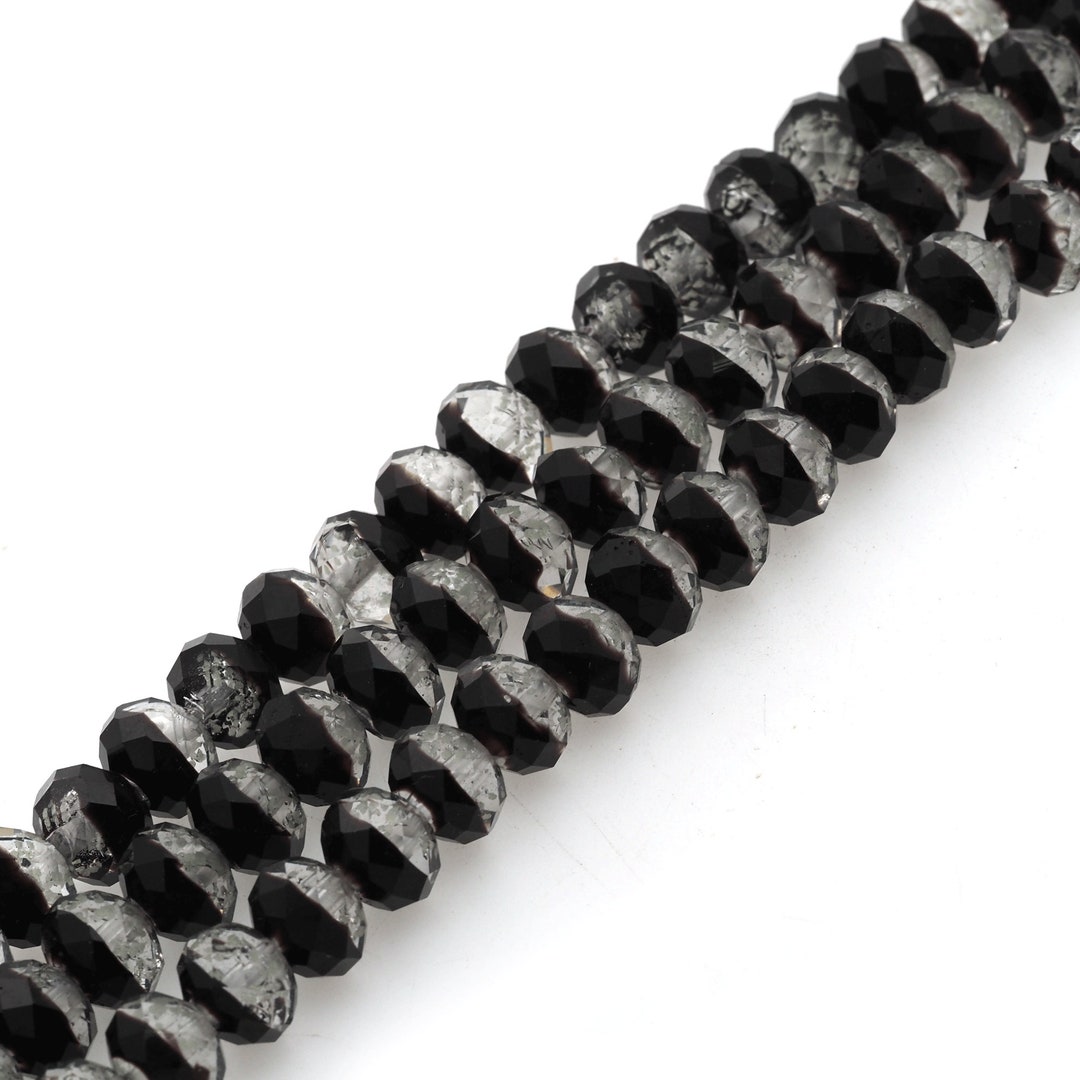 50 Pieces, Abacus Beads, Murano Glass Beads, Gold Foil Glass Beads ...