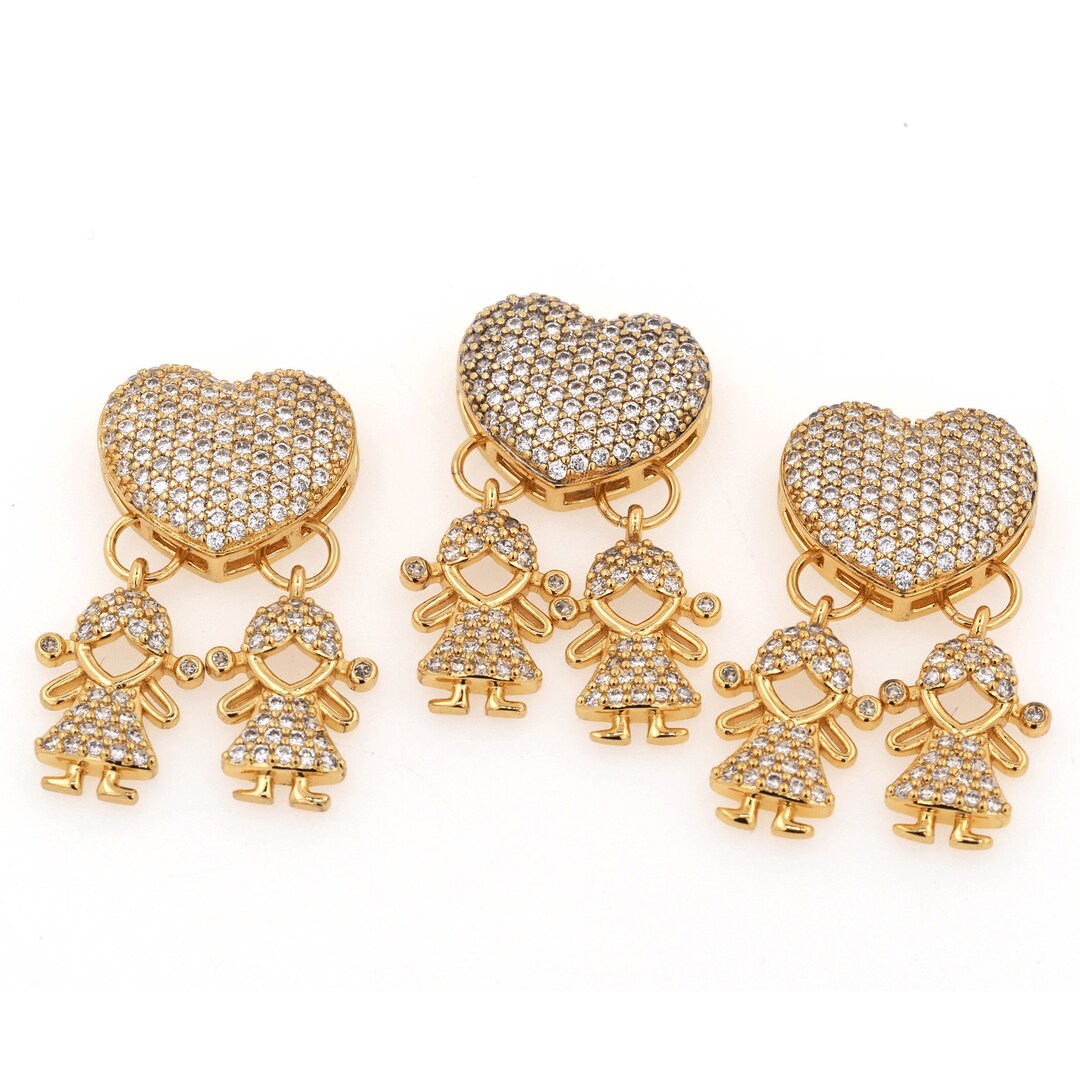Heart Connector, Girl Connector, 24K Gold Filled Love Connector ...