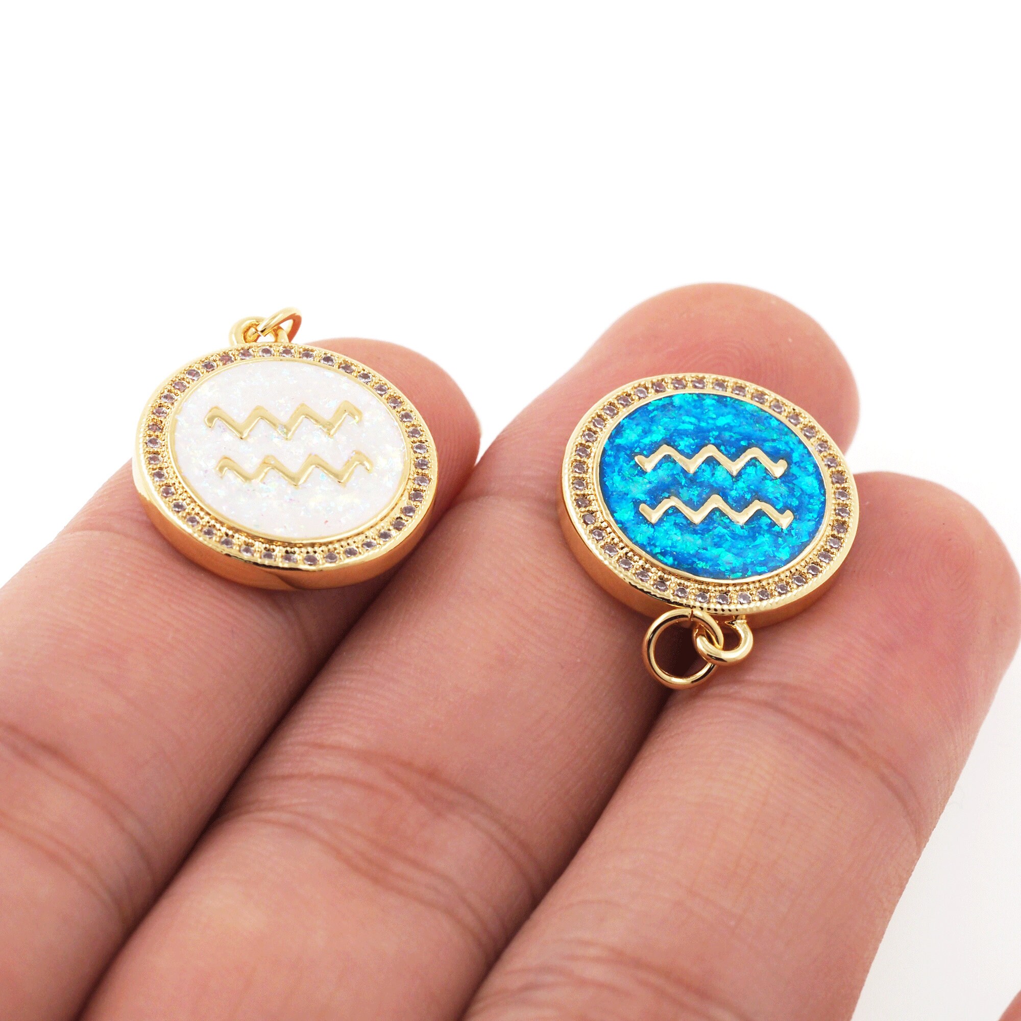 Micropavé CZ Constellation Pendant, 18K Gold Filled Aquarius Pendant, Celestial Pendant, Dazzle ...