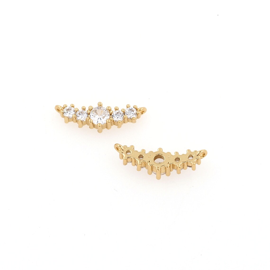 Half Moon Connector, Bar Connector, 24K Gold Filled Half Moon Connector ...