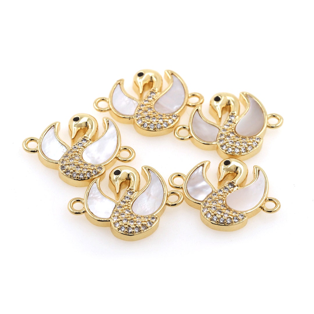 Swan Connector,animal Connector,18k Gold Plated Swan Connector,micro ...