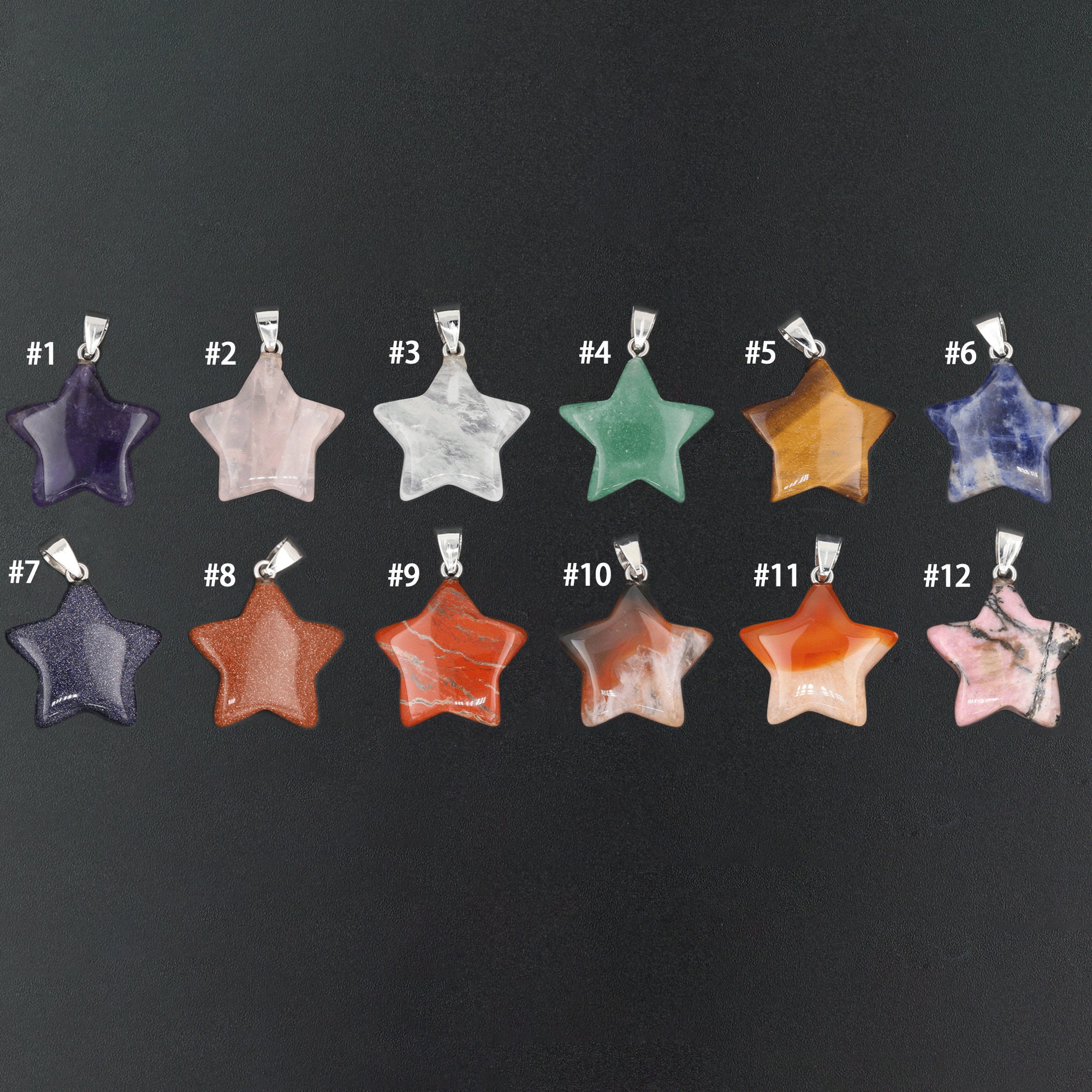 Hand Carved Star Natural Stone Kitpolished Star Crystal - Etsy