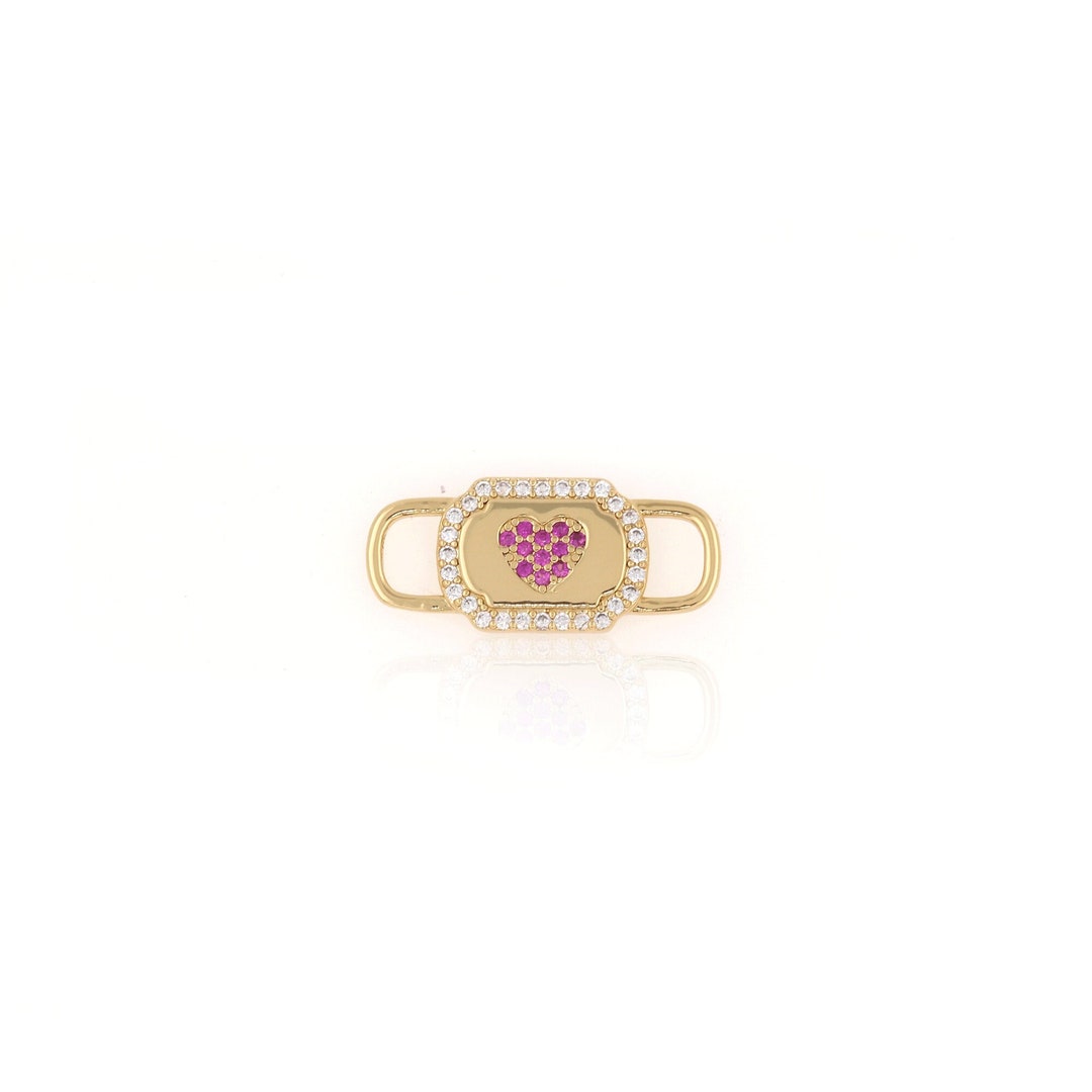 Heart Connector, Love Connector, Micro Mount Heart Connector, 24K Gold ...