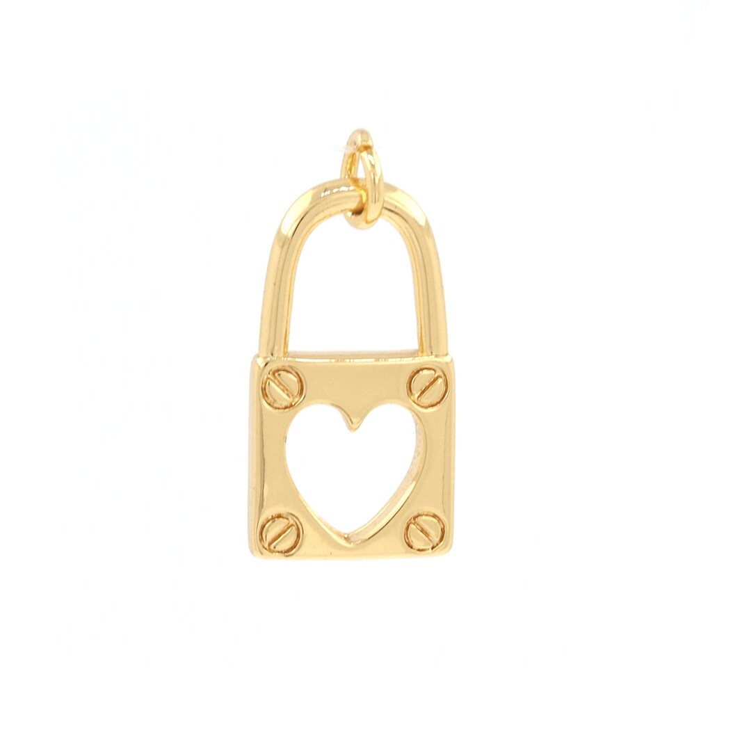 Gold Lock Necklace,18k Gold Filled Small Gold Lock Charm, Micropavé CZ ...