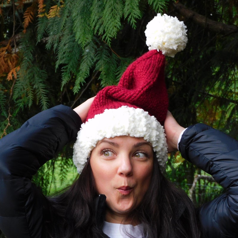 Knitted Santa Hat - Etsy