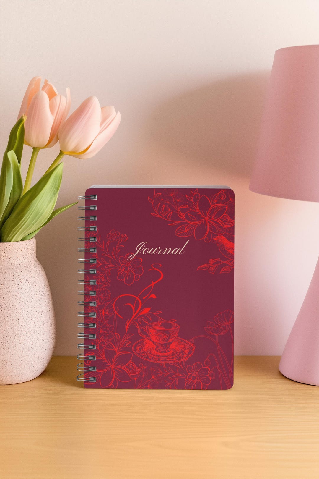 Elegant Floral Spiral Notebook - Perfect for Journaling, Writing ...