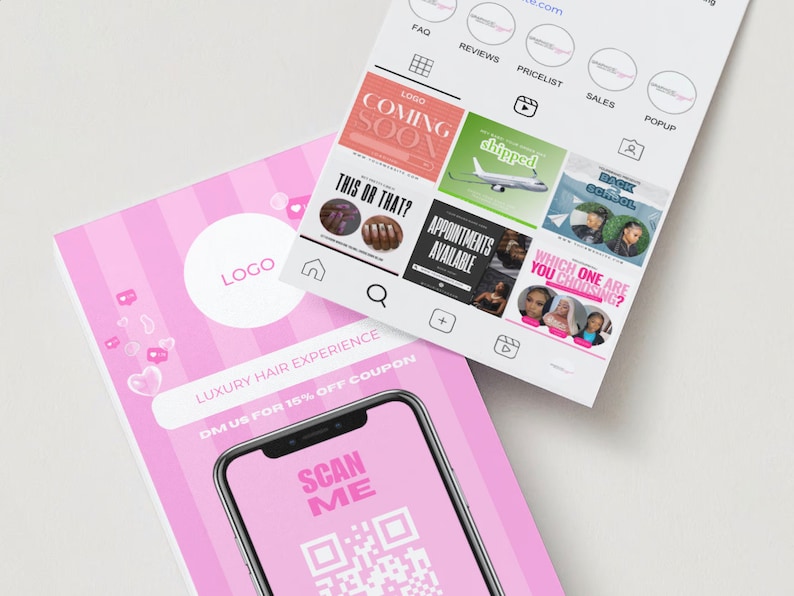 Instagram Business Cards, DIY Canva Business Card Template Design, IG ...