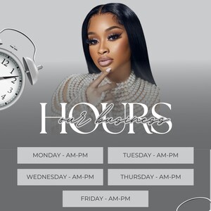Editable Personalized Business Hours | DIY Canva Template for Your ...
