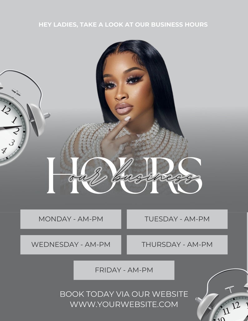 Editable Personalized Business Hours | DIY Canva Template for Your ...