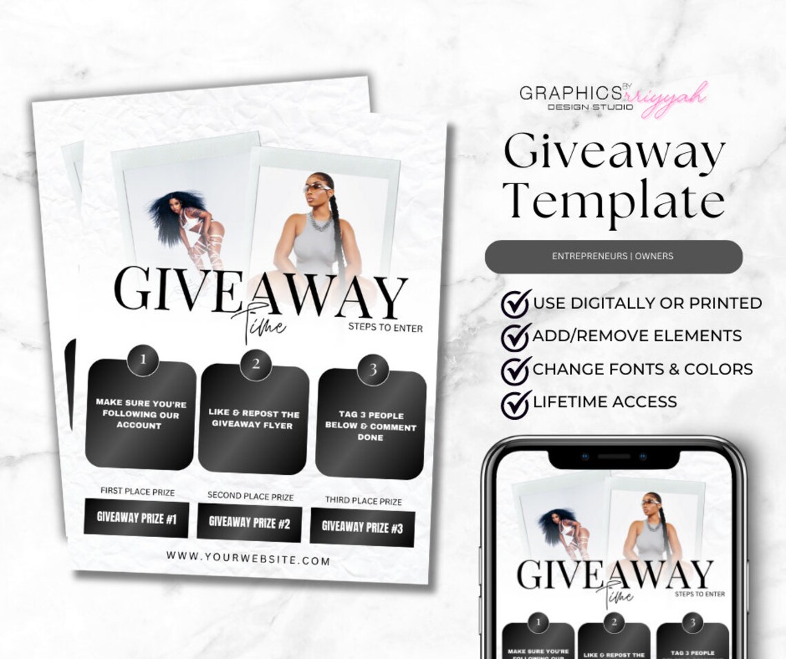 Giveaway Flyer, DIY Flyer Template Design, Contest Flyer, Raffle Ticket ...