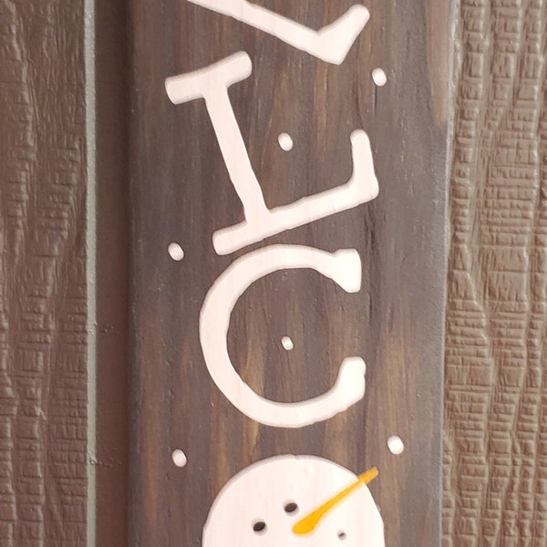 Wood Welcome Snowman Sign - Etsy