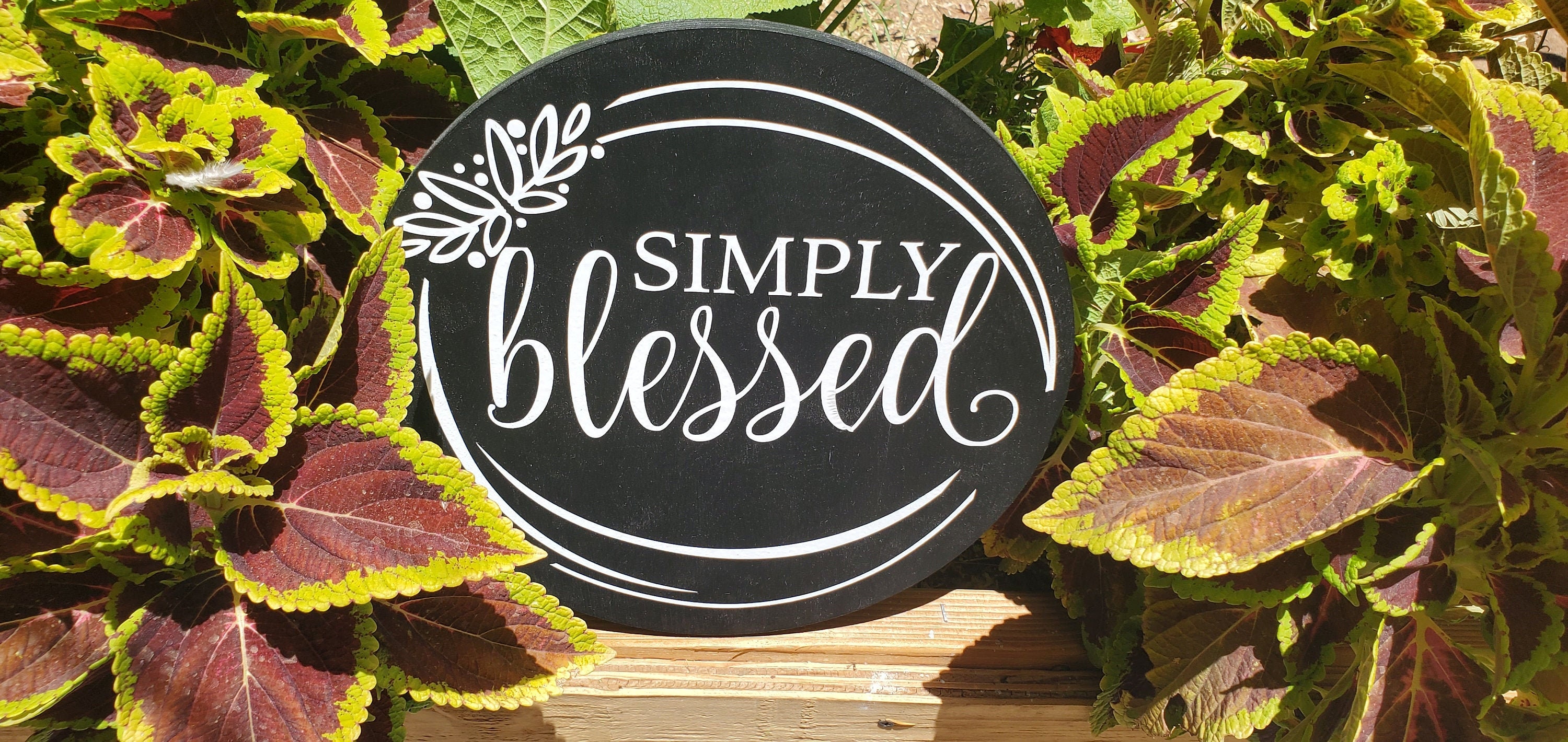 Simply Blessed Round Sign - Etsy