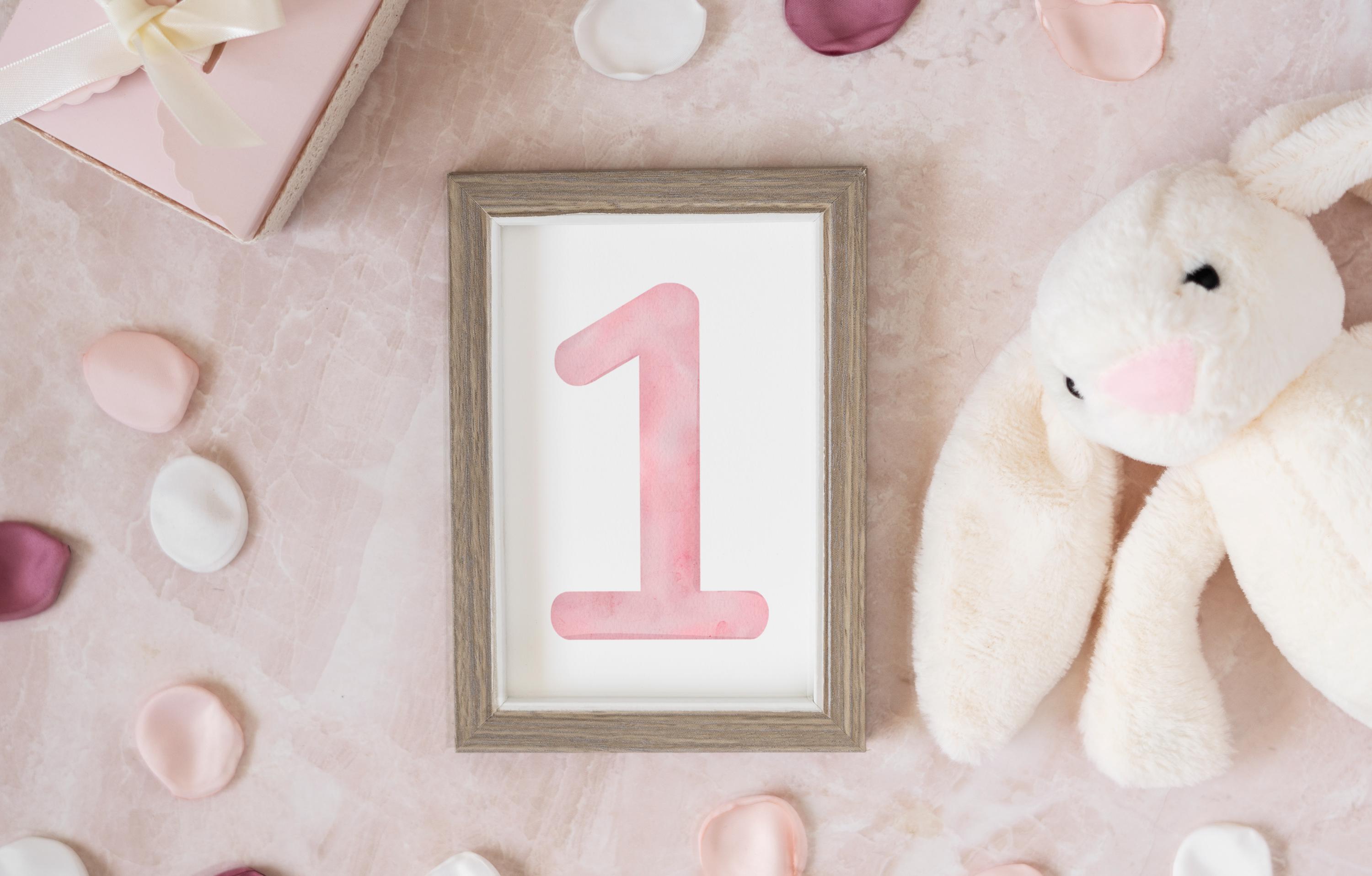 Watercolor Pink Numbers 0-9 Clipart – Hand-painted Numeric ...